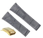 LEATHER STRAP FOR ROLEX DAYTONA 16518 16519 16520 REGULAR GOLD BUCKLE ...