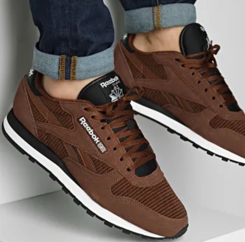 Reebok Classic Leather Men’s Running Shoe Athletic Sneaker Brown ...
