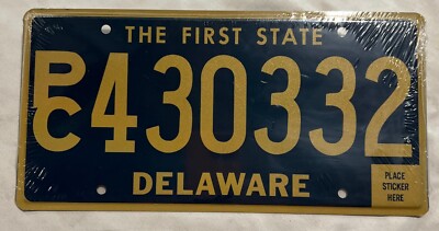LICENSE PLATE S DELAWARE PC 30332 NEW IN WRAPPER | eBay
