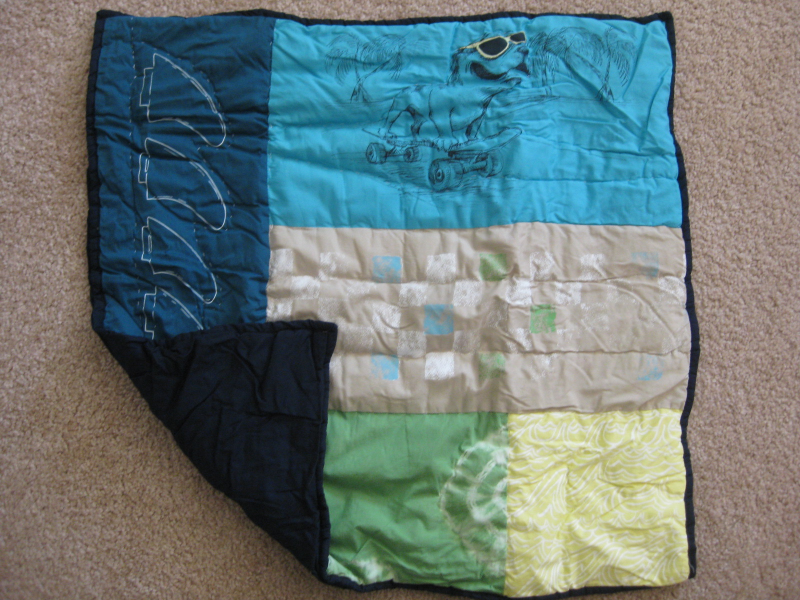 1 POTTERY BARN TEEN SO CAL SURF PATCHWORK SHAM EURO MULTI NEW NLA | eBay