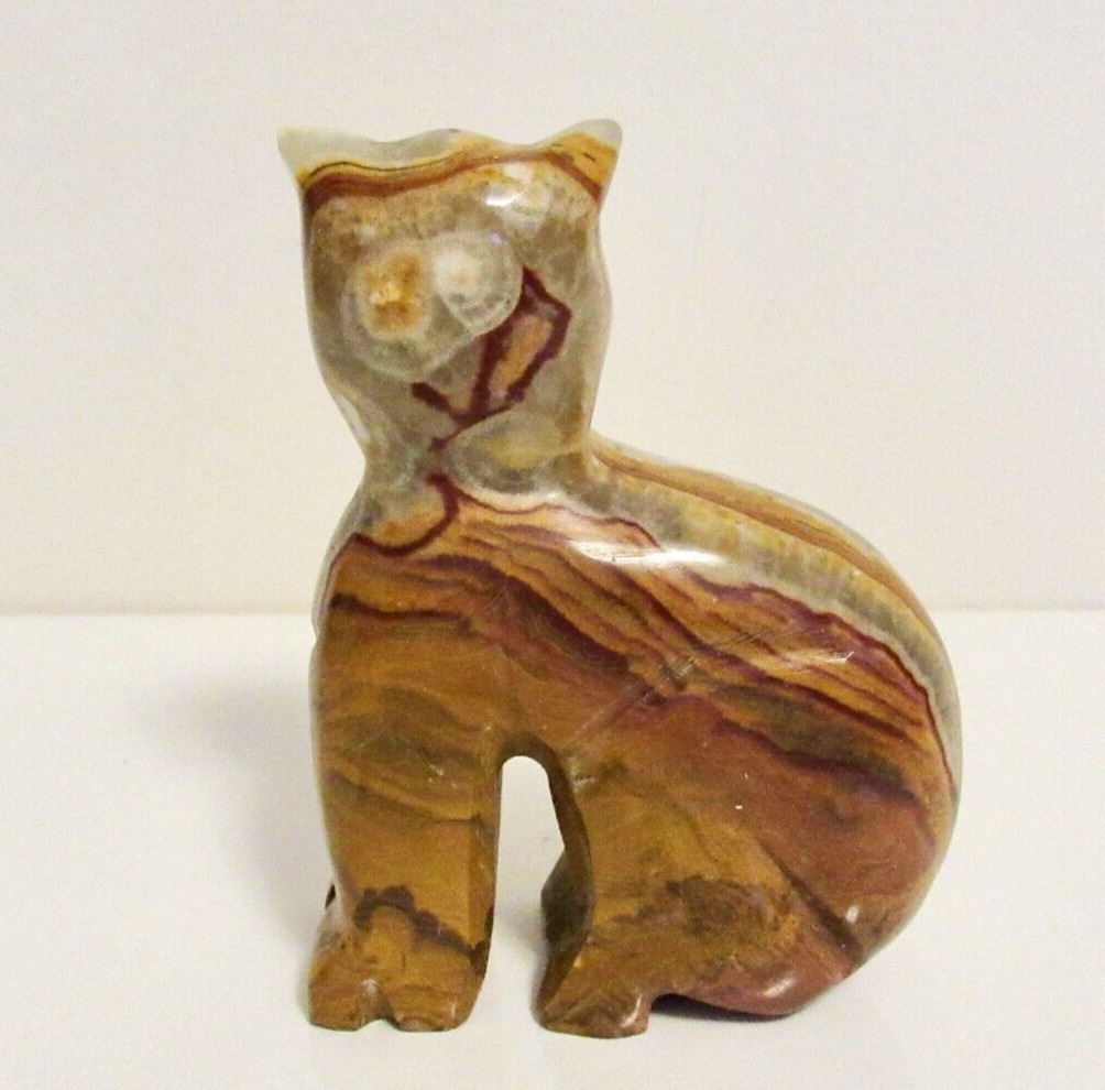 Marble Cat Figurine - beige/copper color, 4 1/4" | eBay