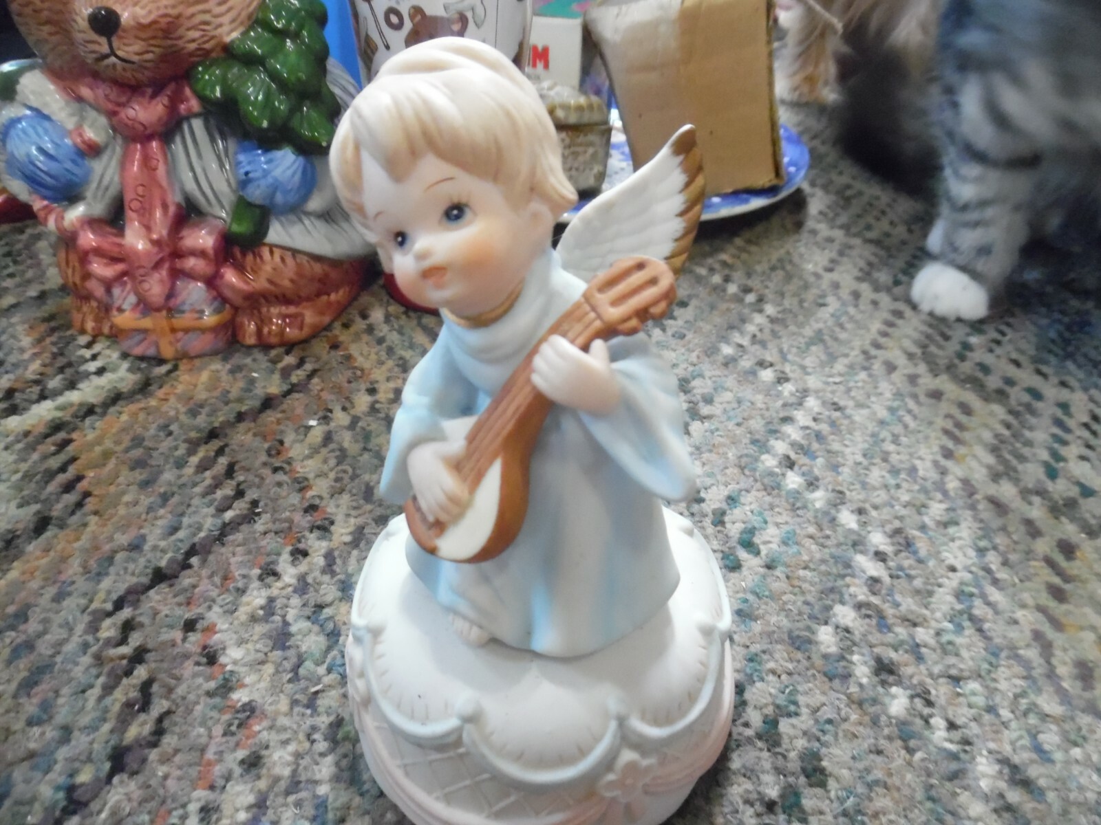 Vintage Lefton Angel music box- ceramic 6" tall- "amazing Grace" | eBay