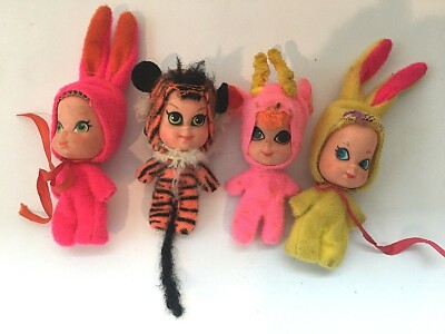 Vintage Lot of 4 Animiddle Kiddles Dainty Deer Pin Rabbit Tiger Bunny ...