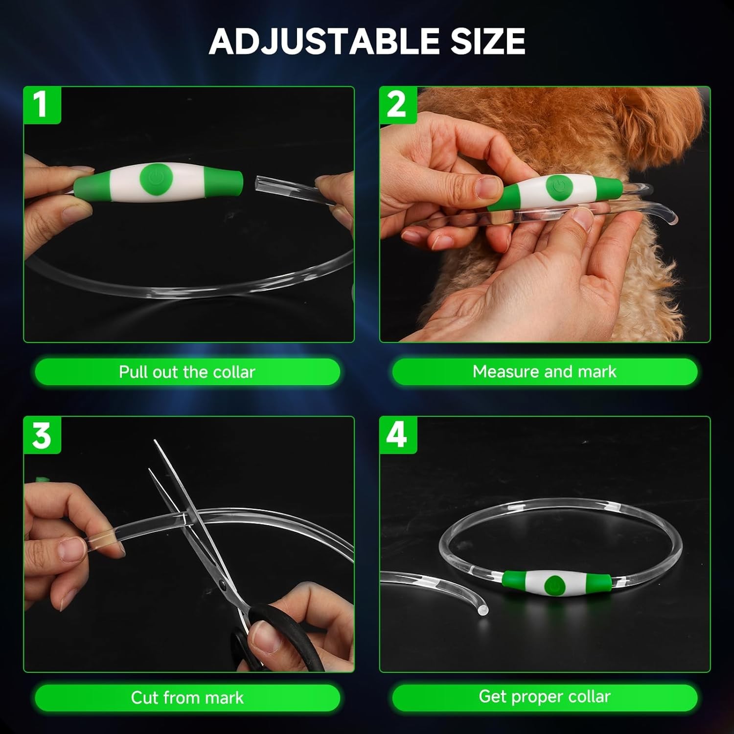 LED Dog Collar USB Rechargeable Waterproof Flashing Safety Collar | eBay UK