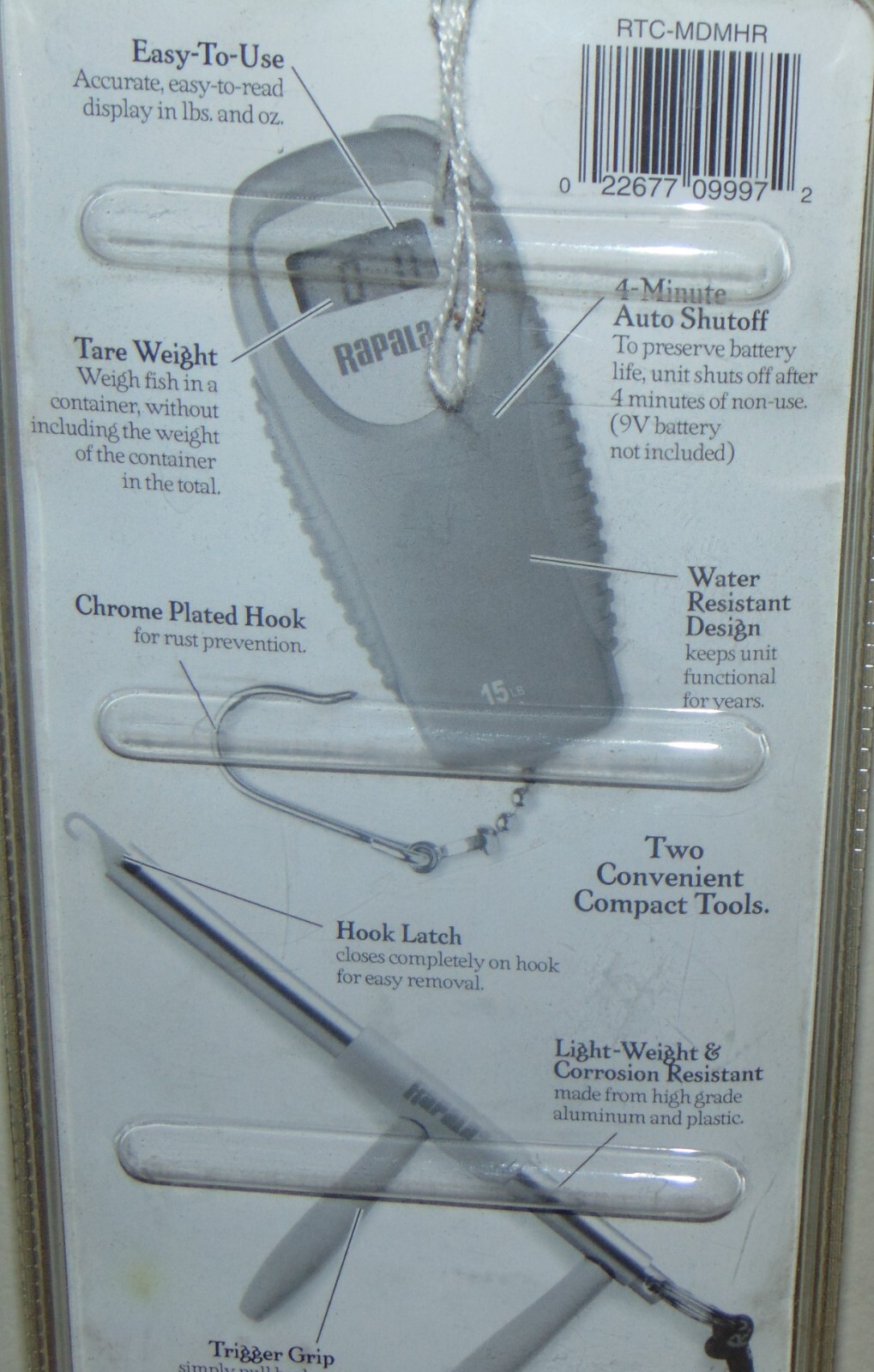 Rapala 15 LB Digital Scale and Mini Hook Remover Fishing Tool ...