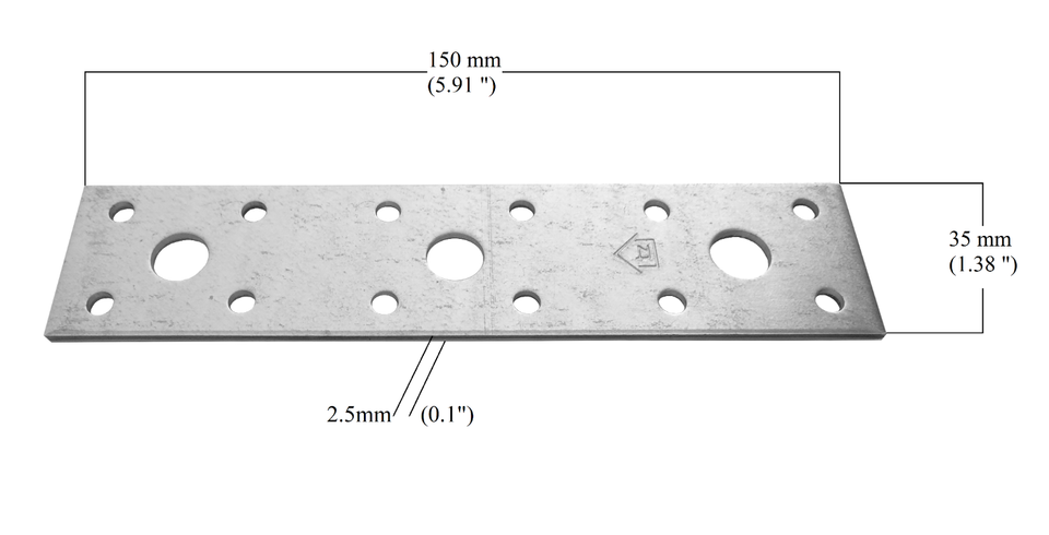 Heavy Duty Flat Metal Connecting Joining Plate Wood Timber Galvanised ...