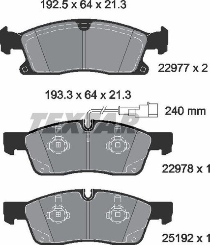 Textar Car Brake Pad Set Front Wear Warning Contact For Maserati ...