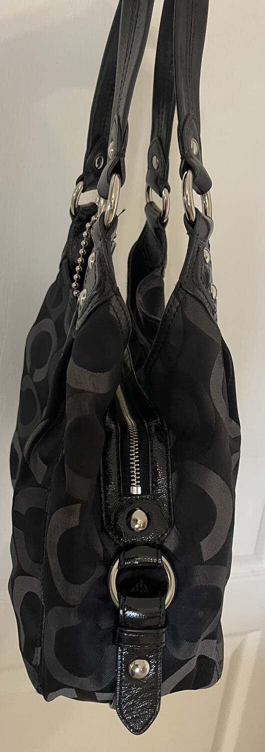 Coach Madison Op Art Sateen Maggie Shoulder HandBag B… - Gem