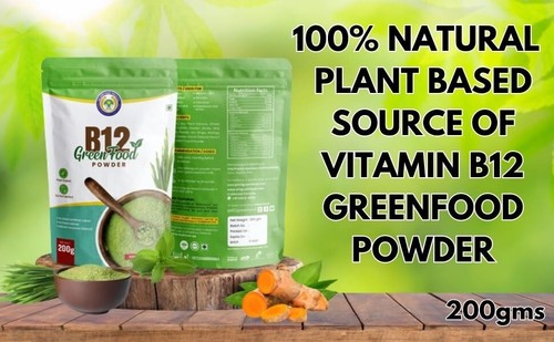 Complément alimentaire vert B12 à base de plantes en poudre pour la ...