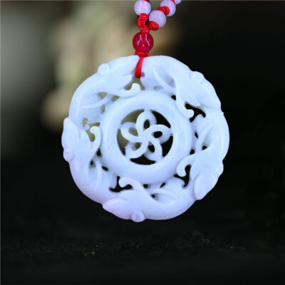 Jade Mouse Pendant Necklace Gifts Amulet Double-sided Jewelry Carved ...