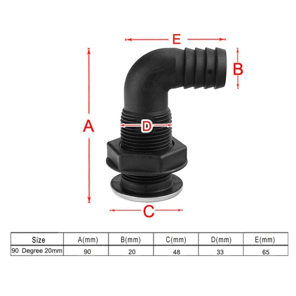 Elbow Bilge Thru Hull Fitting 3/4 inch 19mm Hose Skin Fitting Bilge ...