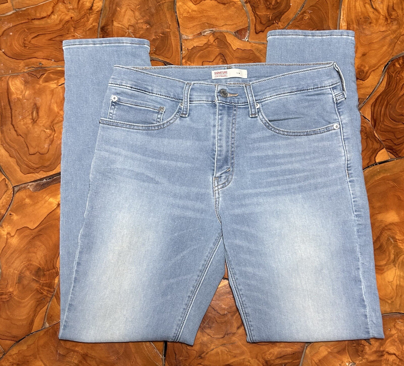 Men’s Levi Strauss Signature Blue Jeans Slim 36x32 Button Fly | eBay