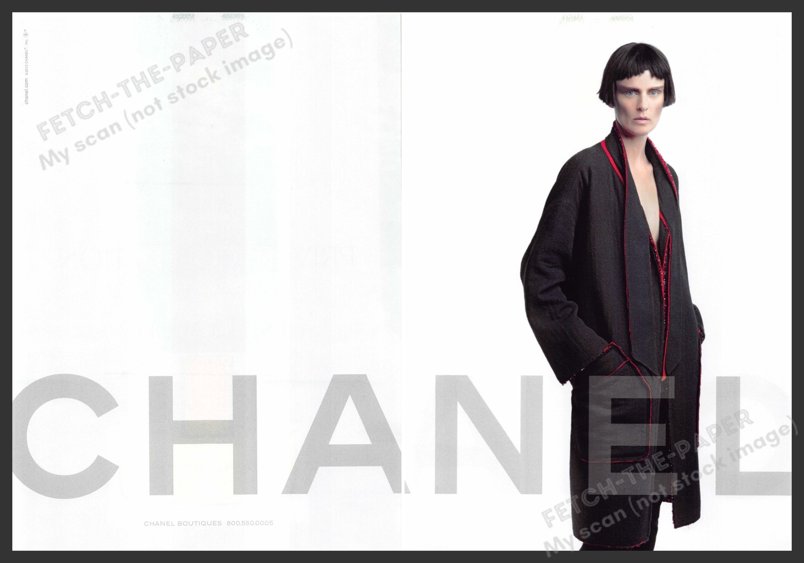 Chanel Stella Tennant 2010s Print Advertisement (2 page) 2012 Short ...