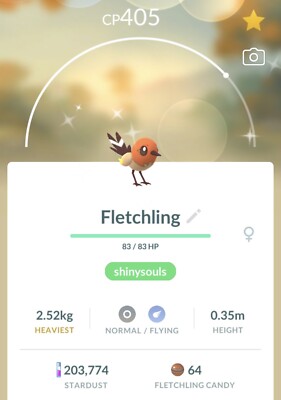 Pokémon Go Shiny Fletchling Trade! Reg Or 30 Day Friends! *See ...