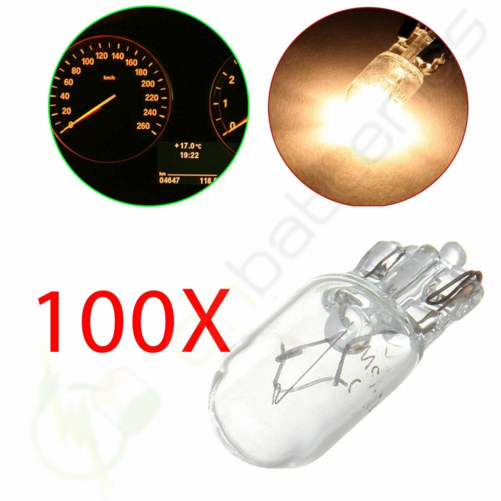100 X White Instrument Panel Dash Cluster Light 12V 5W Halogen Bulbs ...