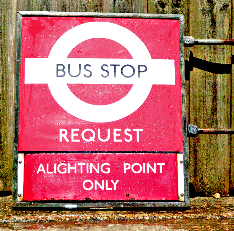London Transport Bronze Framed Flat E3 Request Bus Stop Sign Alighting ...