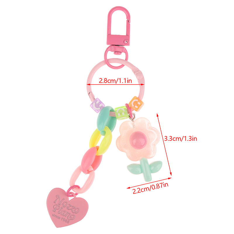 Cute Tulip Key Chain Flower Pendant Love Key Ring Backpack Car Charms ...