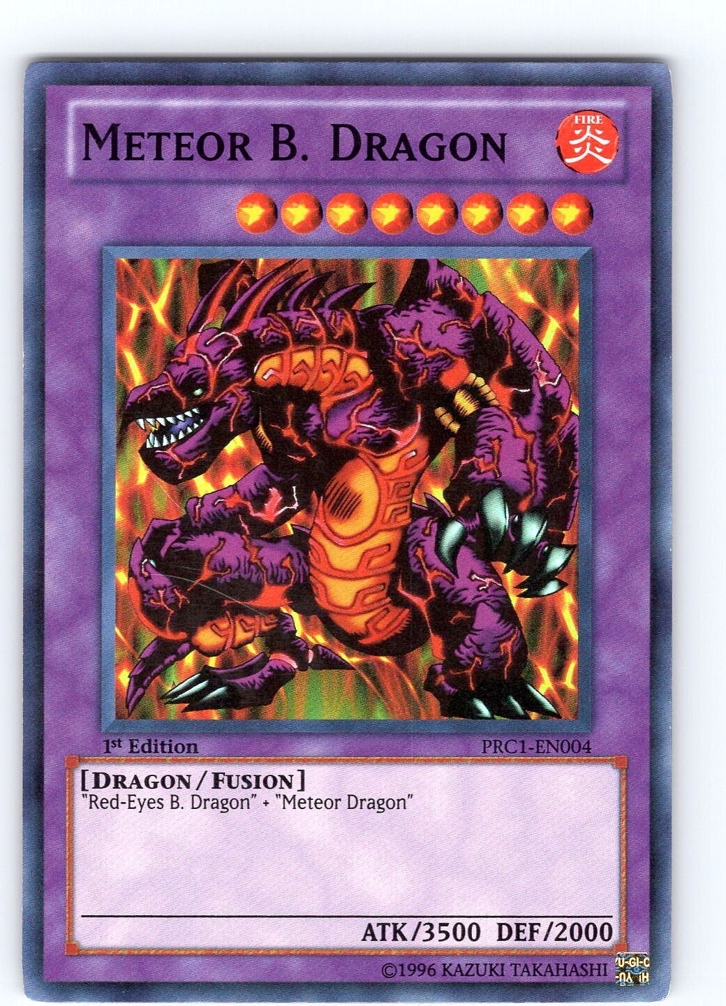 Yu-Gi-Oh TCG Meteor B. Dragon PRC1-EN004 1st Edition Super Rare Card NM ...