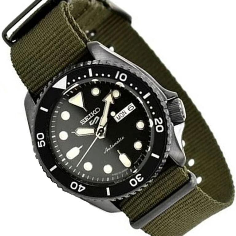 Seiko 5 SRPD65K4 Nylon Band Automatic Analog Mens Watch 100M WR SRPD65 ...