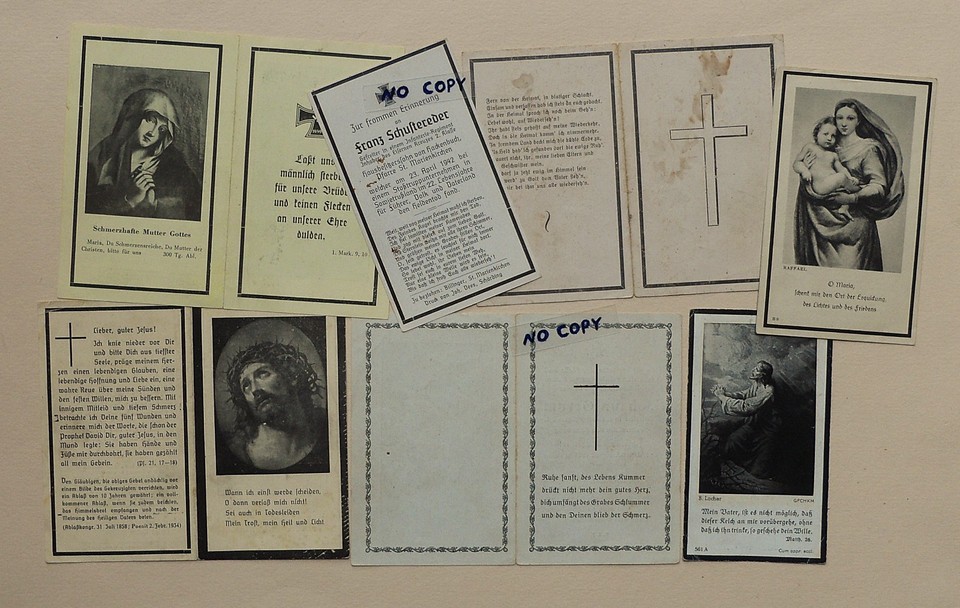 WW2 German Death Cards Sterbebild ~ Group LOT #4 Various | eBay