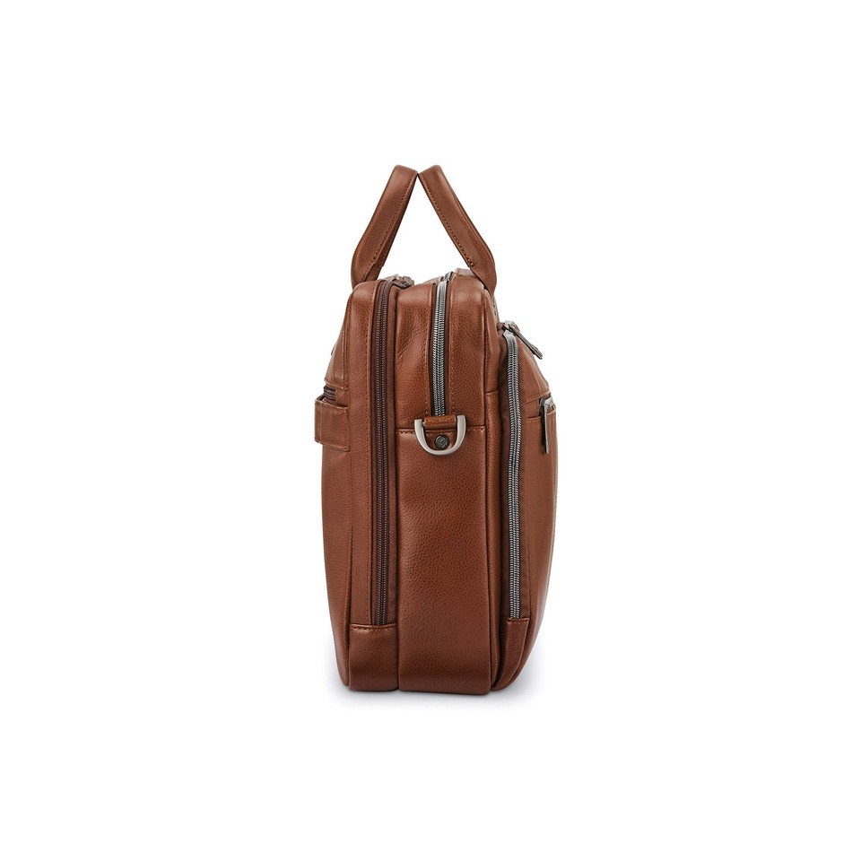 Samsonite Classic Leather Toploader Briefcase Cognac One Size ...