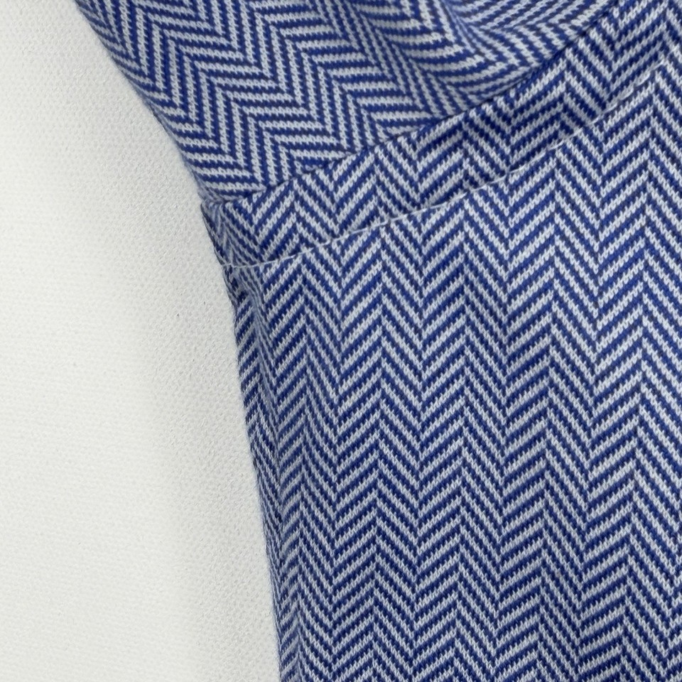 Polo Ralph Lauren Knit Dress Shirt sz L Men’s Blue Herringbone Cotton ...