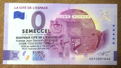 2024 CITÉ DE L'ESPACE + TAMPON BILLET EURO SOUVENIR NORMAL PAPER MONEY ...
