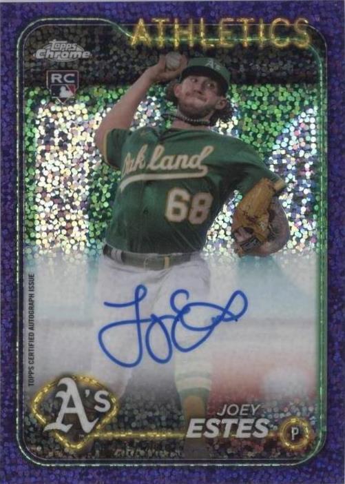 2024 Topps Chrome - Rookie Autographs Joey Estes #RA-JES Purple Speckle ...