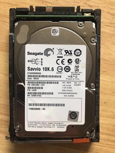 EMC 005050211 VNX 600GB SAS 10k RPM 2.5" 005049804 118033069-04 Hard ...