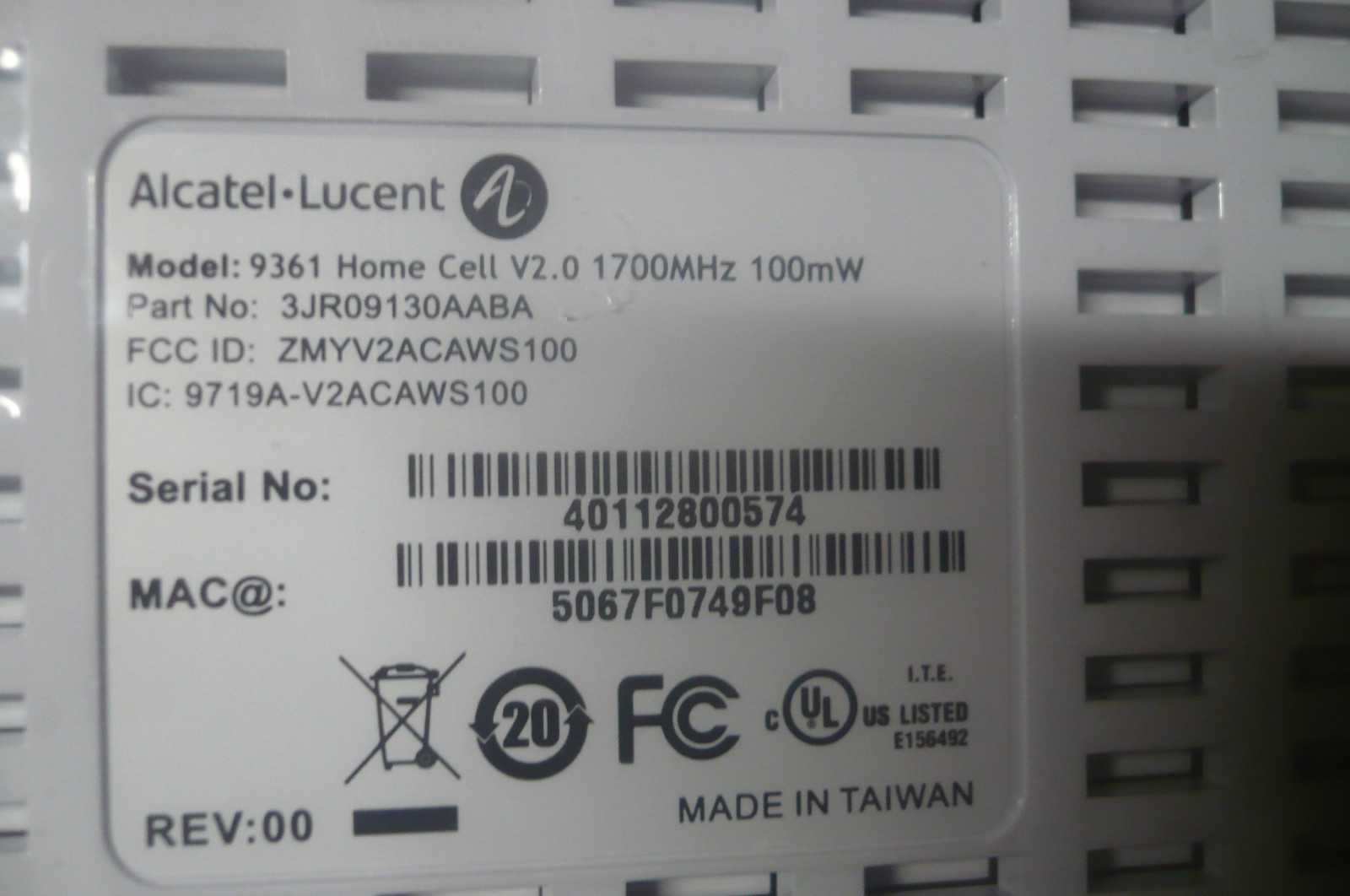 Alcatel-Lucent home Cell Signal Booster 9361 home cell 4 channel V.2 ...