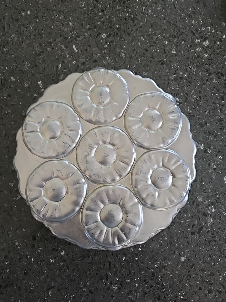 Vtg Silver & Brown Round Pineapple Upside Down Cake Pan 10”x2” Non ...