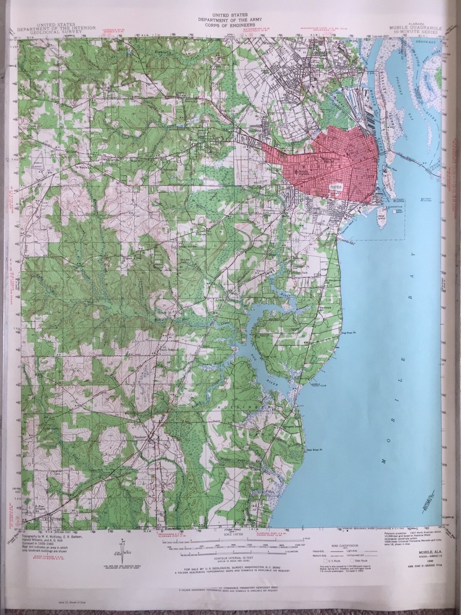 Mobile Alabama Topographic Map