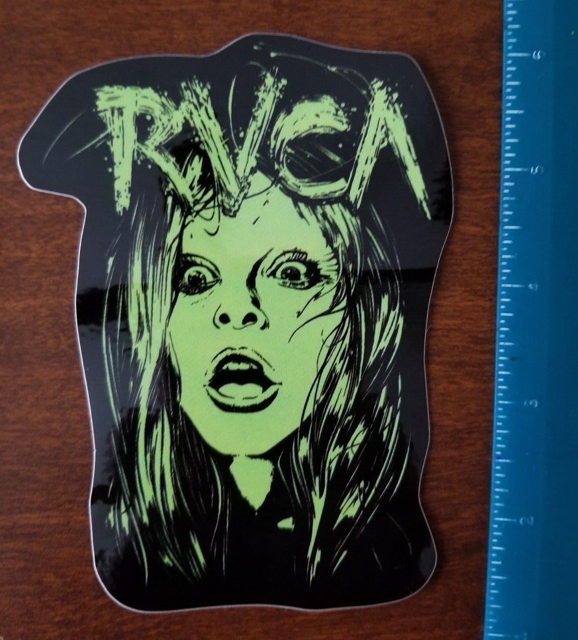 Authentic RVCA Sticker Black with Green RVCA ART Woman 3 1/2" x 5" COOL ...