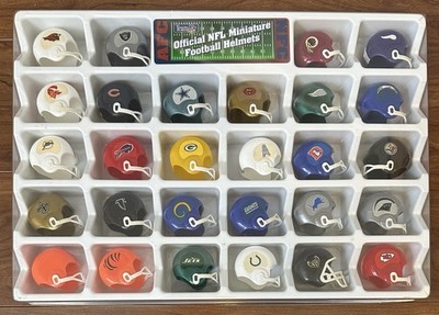 RARE VTG OFFICIAL NFL MINIATURE MINI FOOTBALL 32 HELMETS COLLECTION W ...