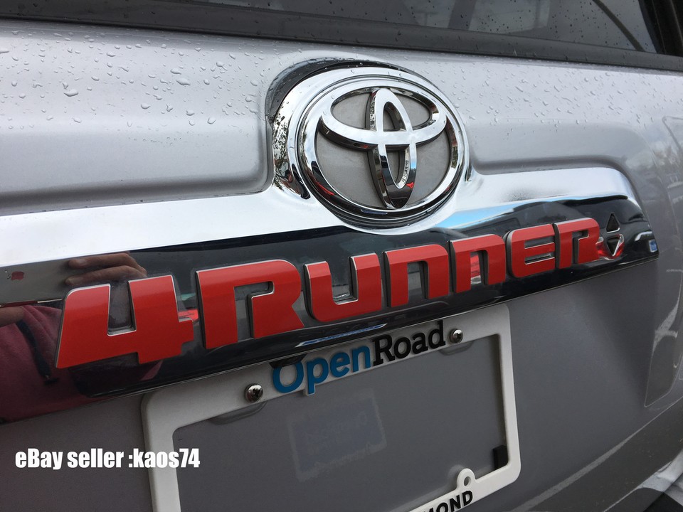 Toyota 4Runner Rear Emblem Decal 2010 2011 12 13 14 15 16 17 18 19 2020 ...
