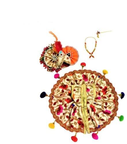 Multicolor Bal Gopal/Kanha Ji Poshak Combo Dress With Mukut ( Size: 1 ...