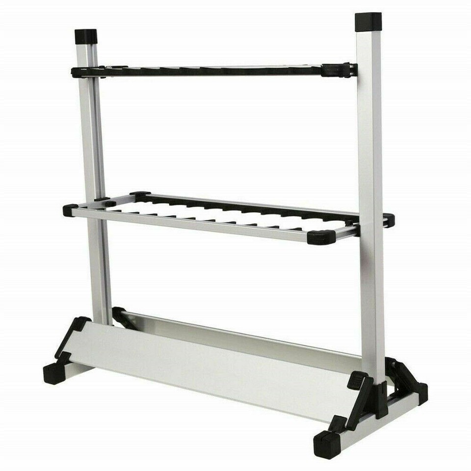 24 Rod Aluminum Alloy Fishing Pole Holder Rack Stand Portable Storage ...