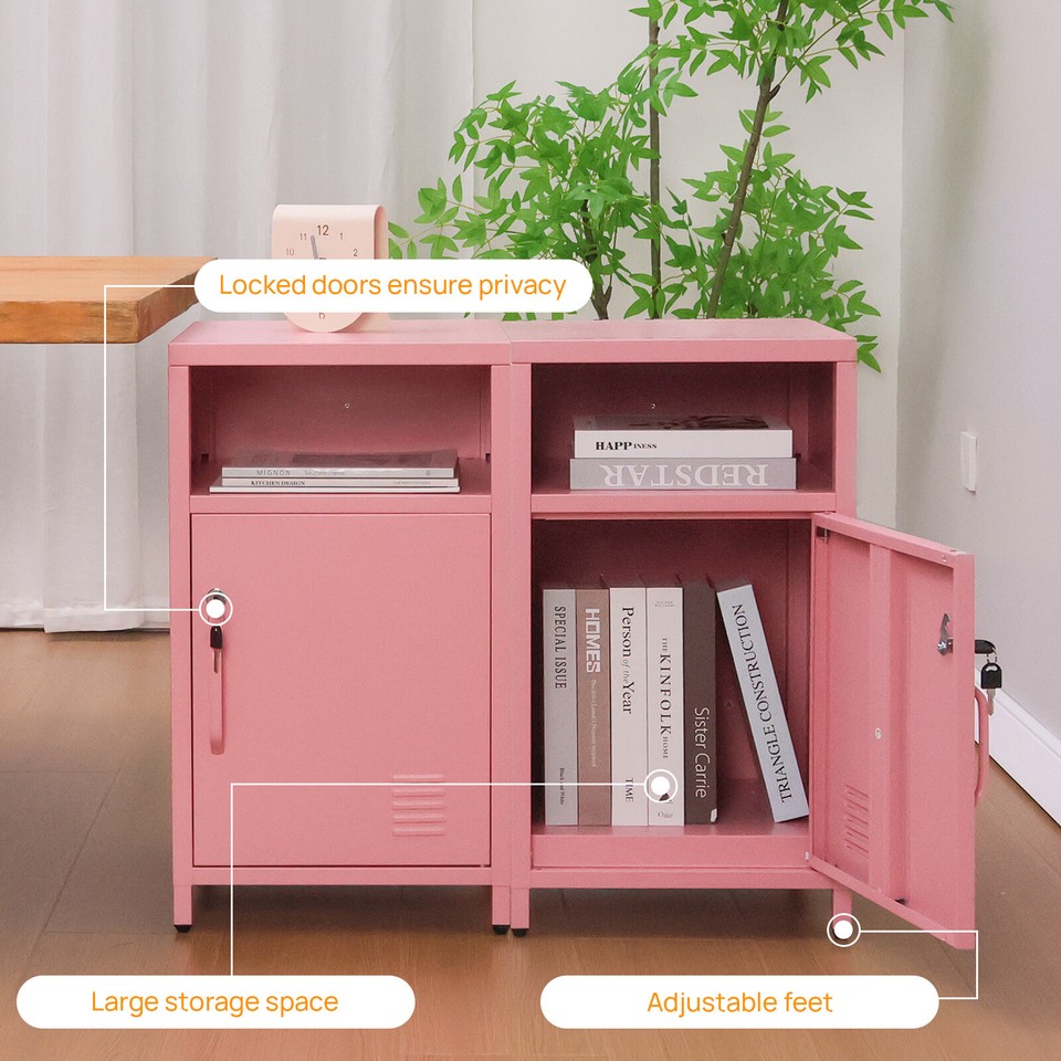 Night Table Lockable End Table Coffee Table Metal Locker Bedside ...