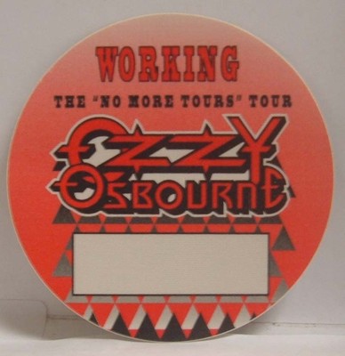 OZZY OSBOURNE - VINTAGE ORIGINAL CONCERT TOUR CLOTH BACKSTAGE PASS ...