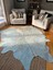 Turquoise Metallic Cowhide Rug Size: ~7 X 7 Turquoise Acid Wash Cowhide ...