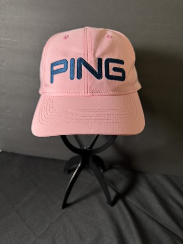 Ping Golf Hat Adjustable Strapback Sensor Cool Pink w/Blue Letters | eBay