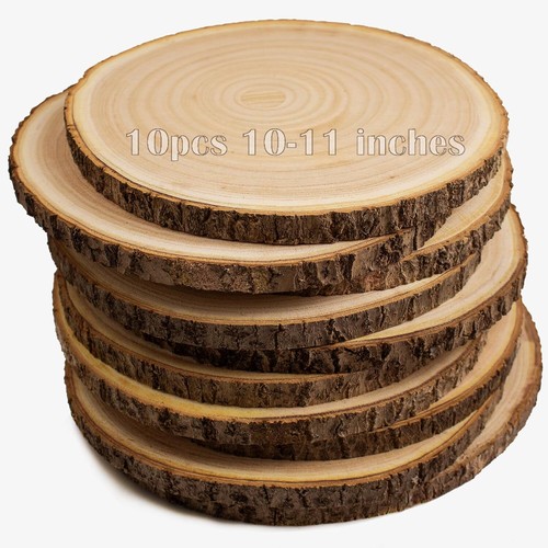 Large Wood Slices 10-11" Rustic Round Discs for DIY Crafts & Decor ...
