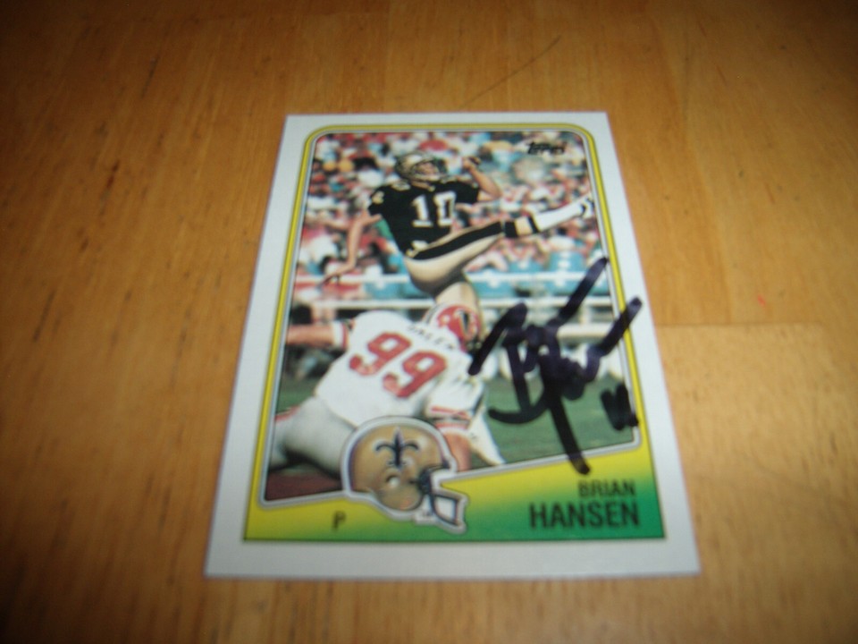 BRIAN HANSEN AUTOGRAPHED ROOKIE FOOTBALL CARD 1988 TOPPS #62 NEW ...