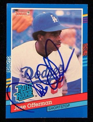 JOSE OFFERMAN 1991 DONRUSS RATED ROOKIE Autographed Signed AUTO ...