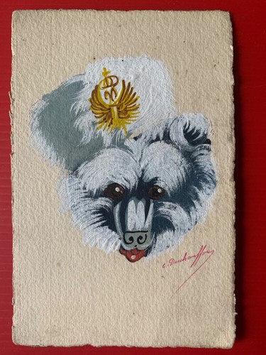 cpa WW1 patriotique peinte gouache signé caricature Kayser non circulé ...