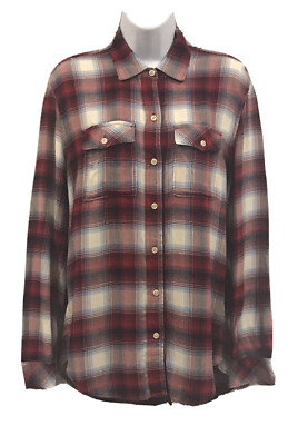 Gap Pendleton Red White Blue Plaid Rayon Viscose Button Front Shirt Size XS | eBay