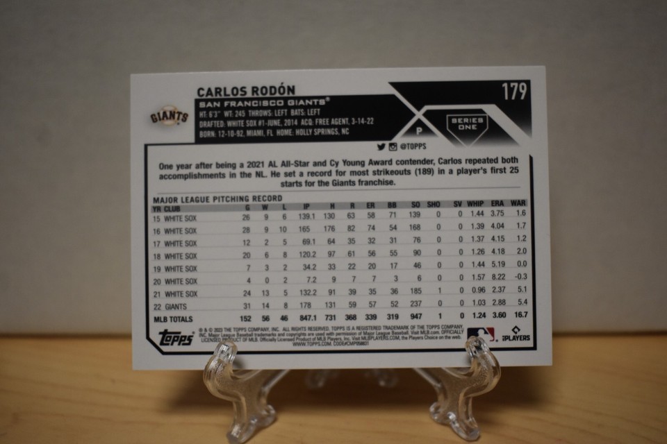 2023 Topps 1st Edition Carlos Rodon #179 | eBay