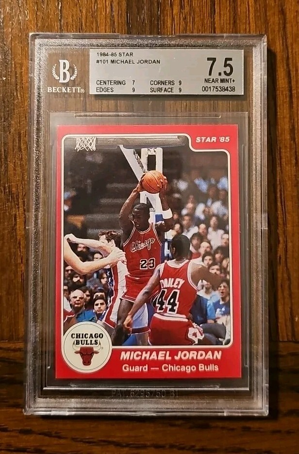 1984-85 Michael Jordan Star #101 RC TRUE Rookie Card BGS 7.5 Crossover ...