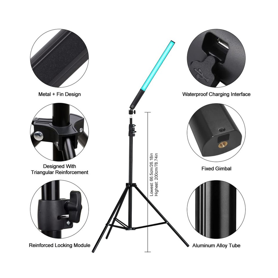LED Light Sticks RGB Light Wand, Photography Light Stick LED Video ...
