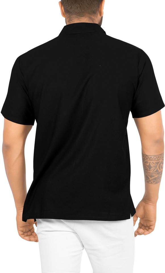 LA LEELA Men's Short Sleeve Button Down Shirts Solid Shirt Summer M ...